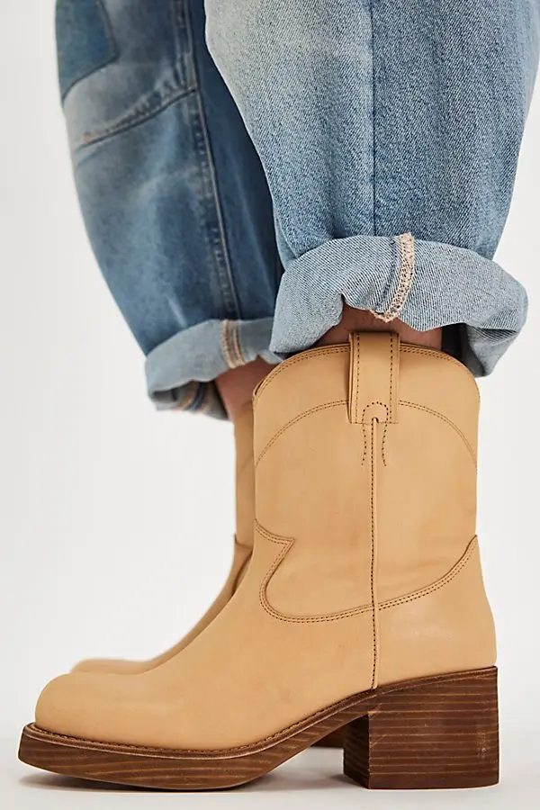 Jeffrey Campbell Sleepy Cowboy Ankle Boots - Natural Light Tan