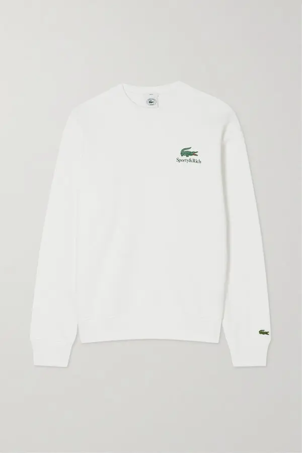 SPORTY & RICH Lacoste Printed Cotton-jersey Sweatshirt