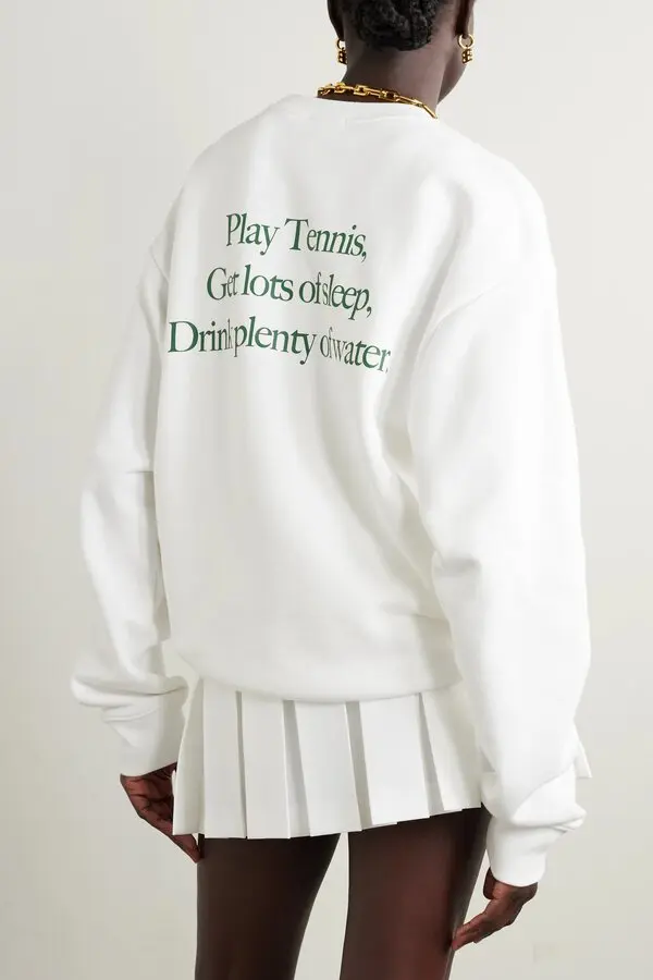 SPORTY & RICH Lacoste Printed Cotton-jersey Sweatshirt
