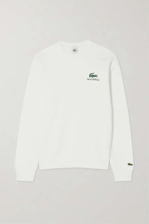 SPORTY & RICH Lacoste Printed Cotton-jersey Sweatshirt
