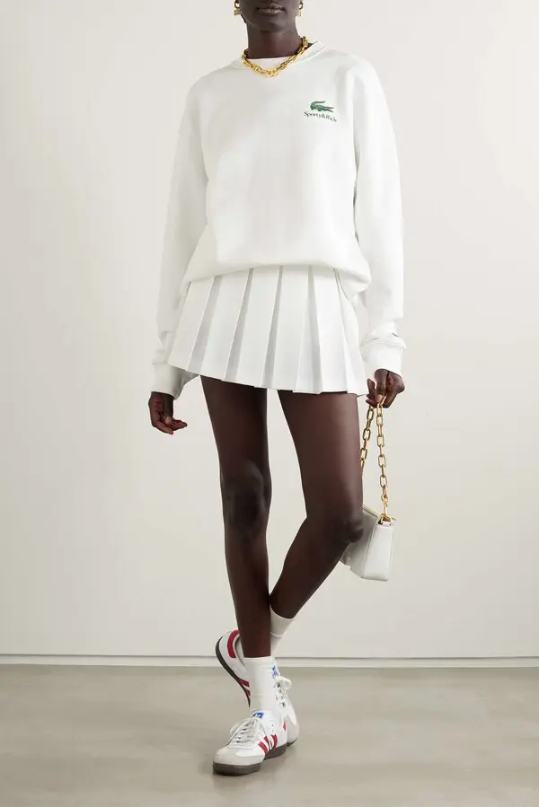 SPORTY & RICH Lacoste Printed Cotton-jersey Sweatshirt
