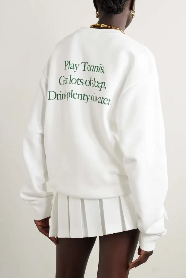 SPORTY & RICH Lacoste Printed Cotton-jersey Sweatshirt