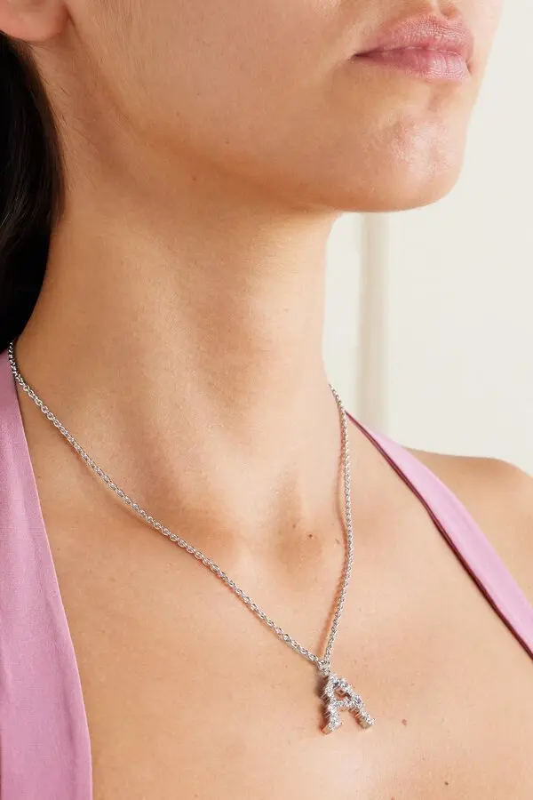 Completedworks Net Sustain Rhodium-plated Recycled Crystal Necklace