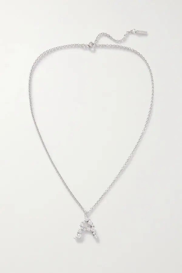 Completedworks Net Sustain Rhodium-plated Recycled Crystal Necklace