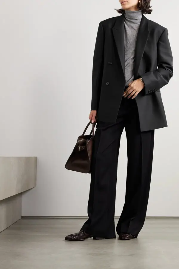 THE ROW Wilsonia Double-breasted Wool And Silk-blend Blazer