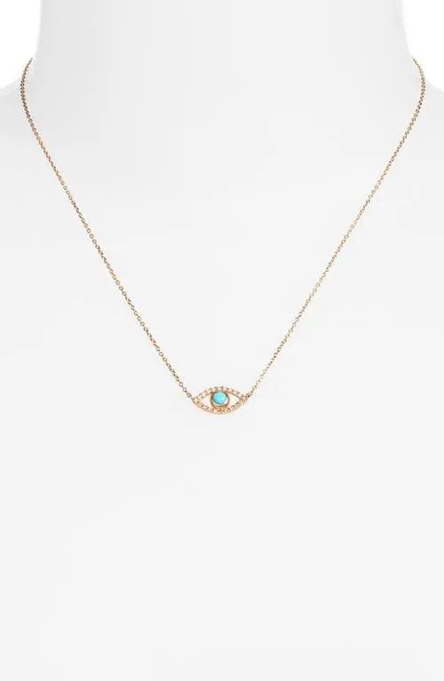 Anzie Evil Eye Turquoise & Diamond Pendant Necklace - Blue