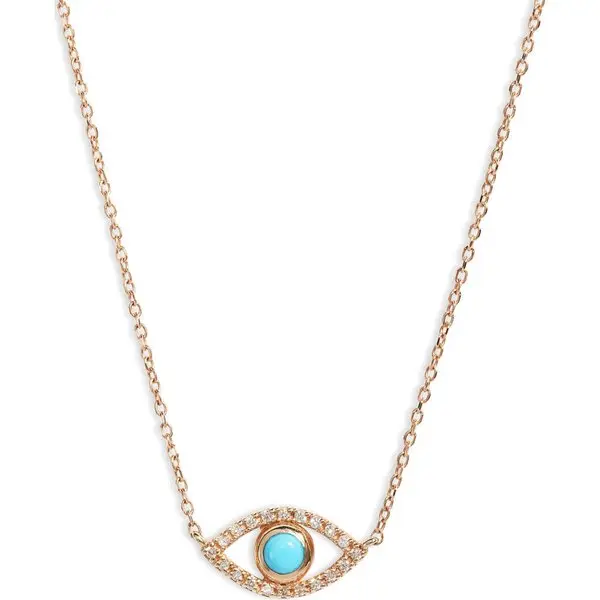 Anzie Evil Eye Turquoise & Diamond Pendant Necklace