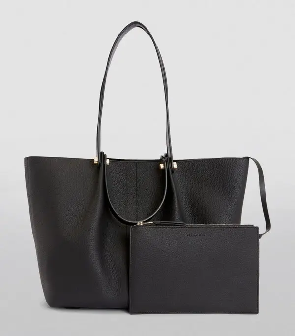 Allsaints Leather Allington Tote Bag In Black 20% Off Editorialist