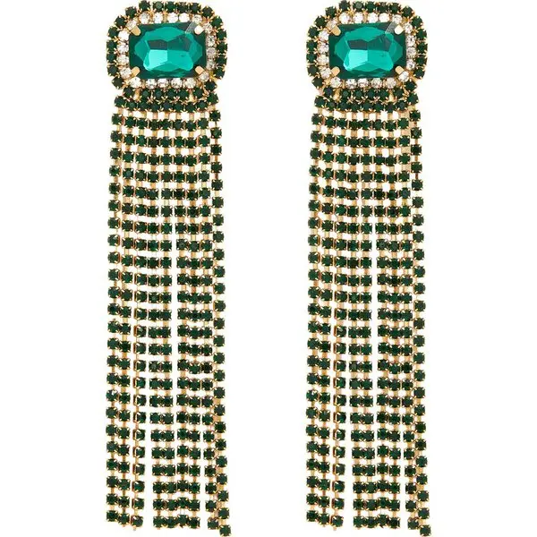 PETIT MOMENTS Crystal Chandelier Earrings - Emerald