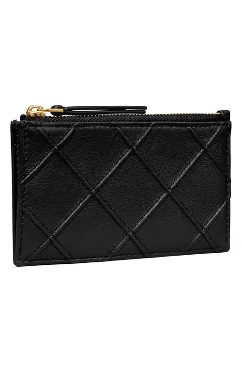Tory Burch Fleming Quilted Zip Leather Card Case