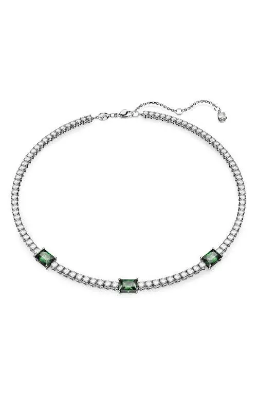 SWAROVSKI Matrix Crystal Tennis Necklace - Green