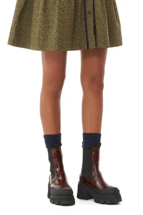 GANNI Cleated Heeled Mid Chelsea Boots