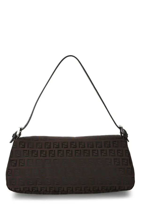 Fendi Zucchino Canvas Baguette Shoulder Bag