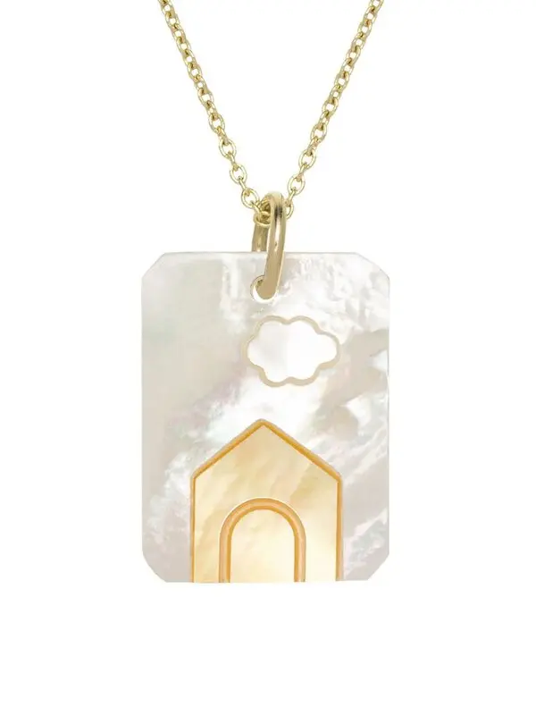 ALITA Cameo Perla Casita Necklace - Yellow Gold