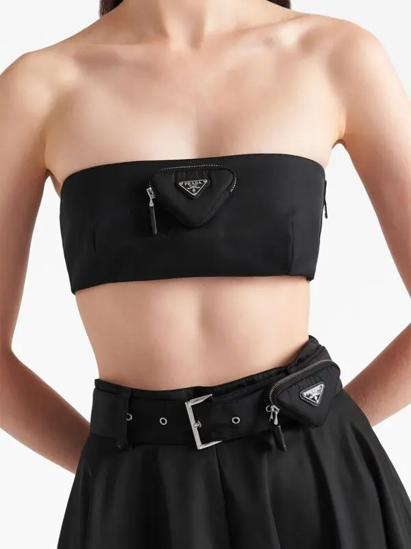Prada Re-nylon Bandeau Bra - Black