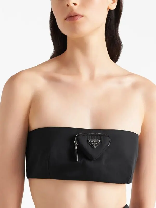 Prada Re-nylon Bandeau Bra - Black