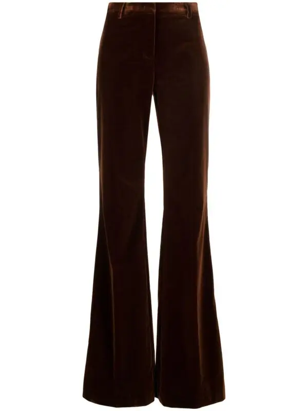 Etro Velvet Flared Trousers - Brown