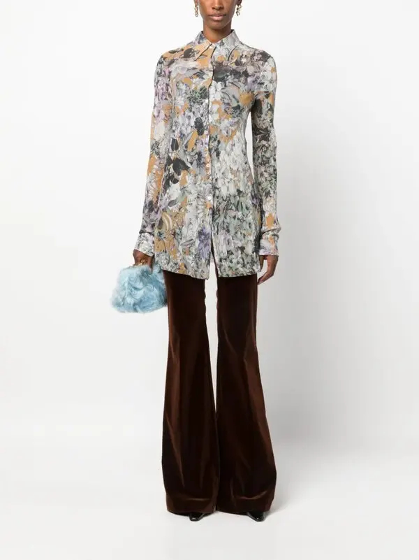 Etro Velvet Flared Trousers - Brown