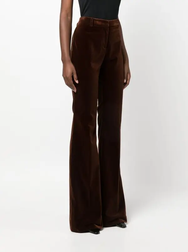 Etro Velvet Flared Trousers - Brown