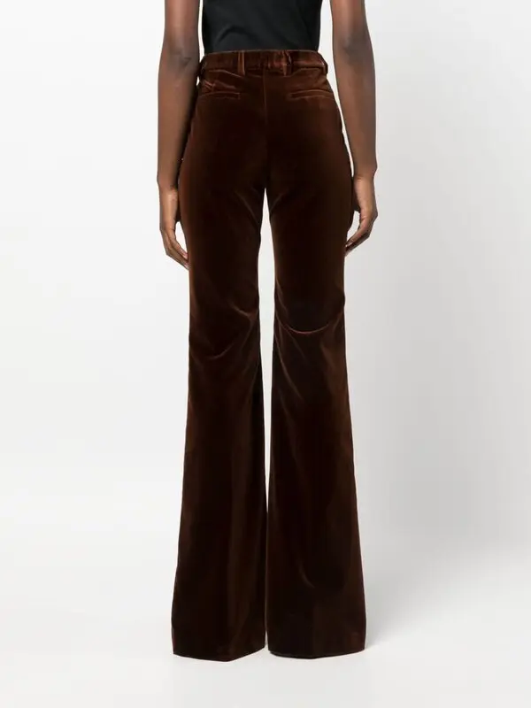 Etro Velvet Flared Trousers - Brown