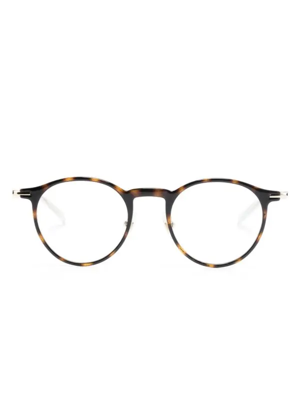 Montblanc Tortoiseshell Round Frame Eyeglasses - Brown