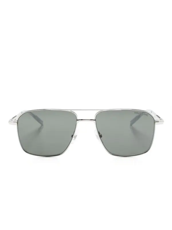 MONT BLANC EYEWEAR Logo-plaque Square-frame Sunglasses