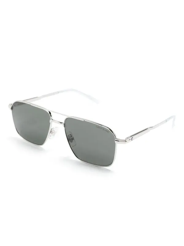 MONT BLANC EYEWEAR Logo-plaque Square-frame Sunglasses