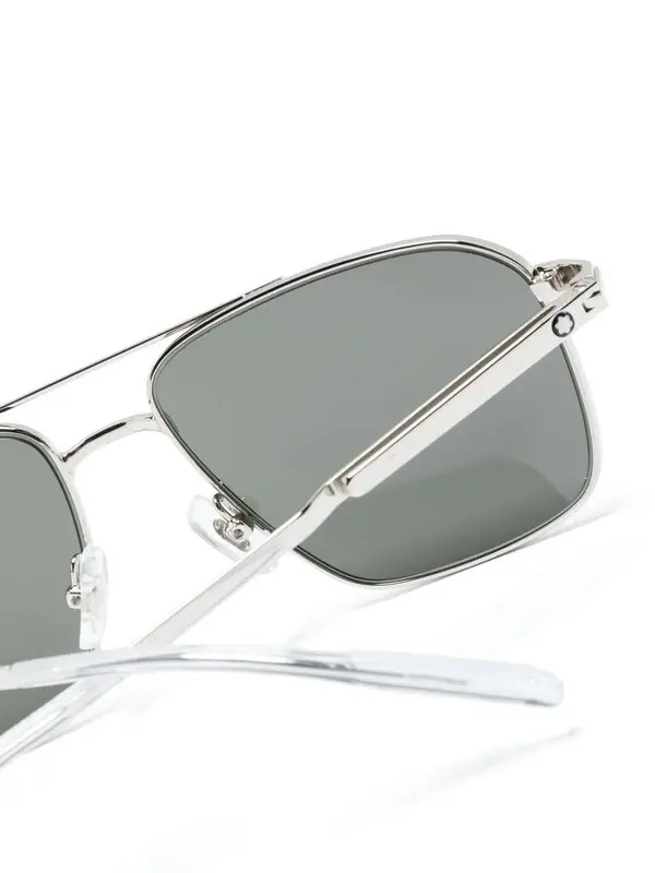 MONT BLANC EYEWEAR Logo-plaque Square-frame Sunglasses