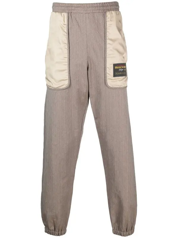 Moschino Logo-patch Panelled Track Pants - Brown