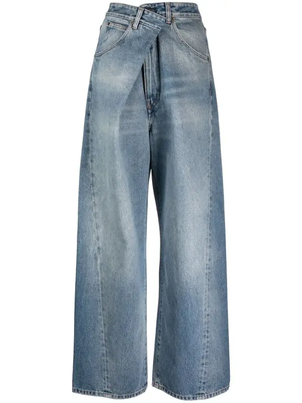 DARKPARK Ines Asymmetric Wide-leg Jeans - Blue