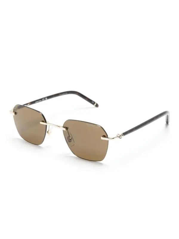 Montblanc Logo-plaque Square-frame Sunglasses