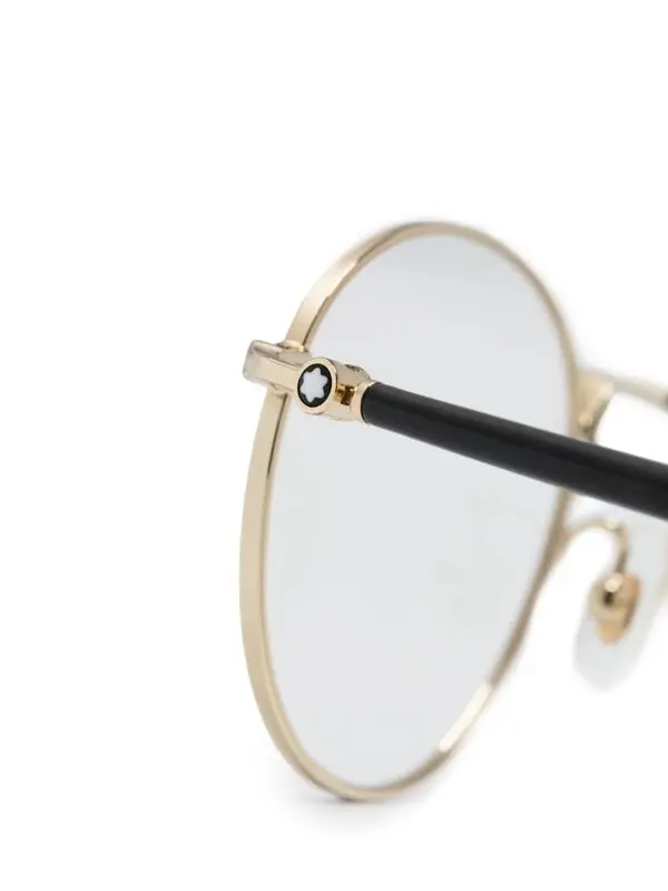 Montblanc Round-frame Glasses With Logo Plaque