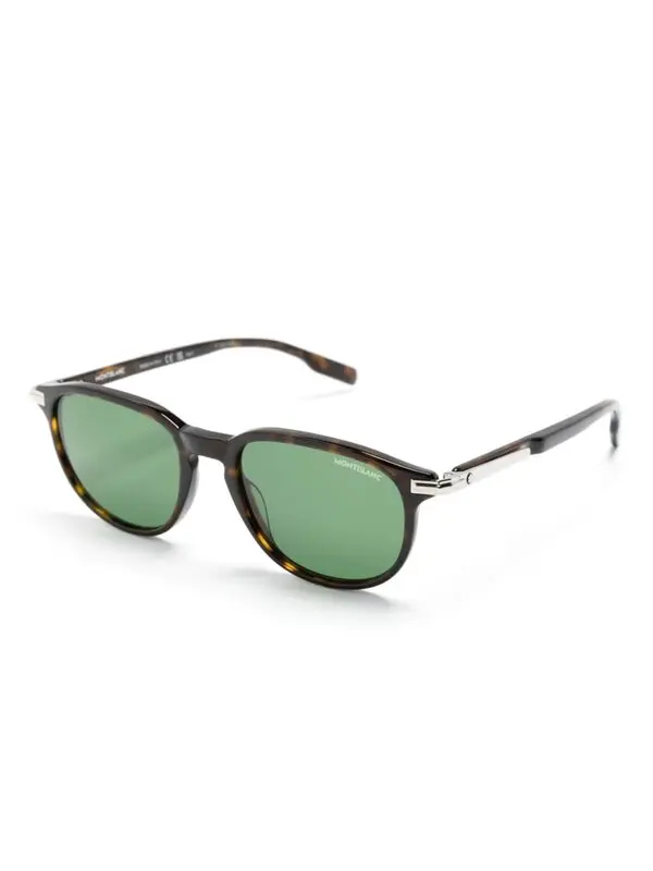 Montblanc Tortoiseshell Round-frame Sunglasses