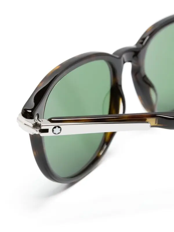 Montblanc Tortoiseshell Round-frame Sunglasses