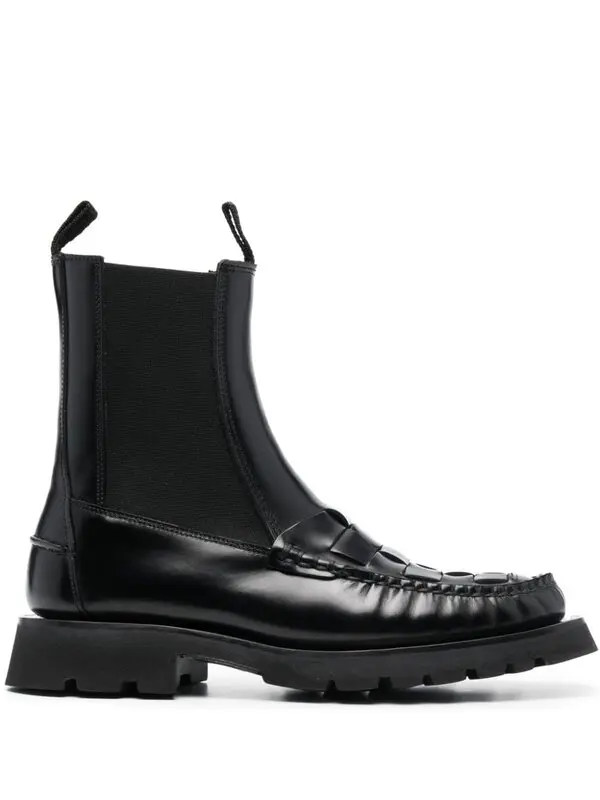 Hereu Alda Woven Chelsea Boots - Black