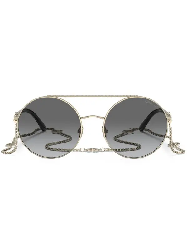 Giorgio Armani Round Frame Sunglasses - Gold