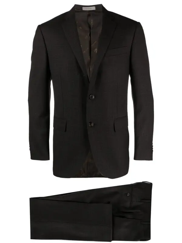 Corneliani Single-breasted Virgin Wool Suit - Brown