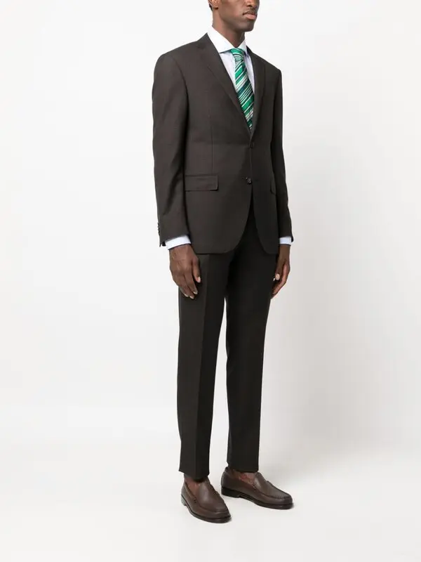 Corneliani Single-breasted Virgin Wool Suit - Brown