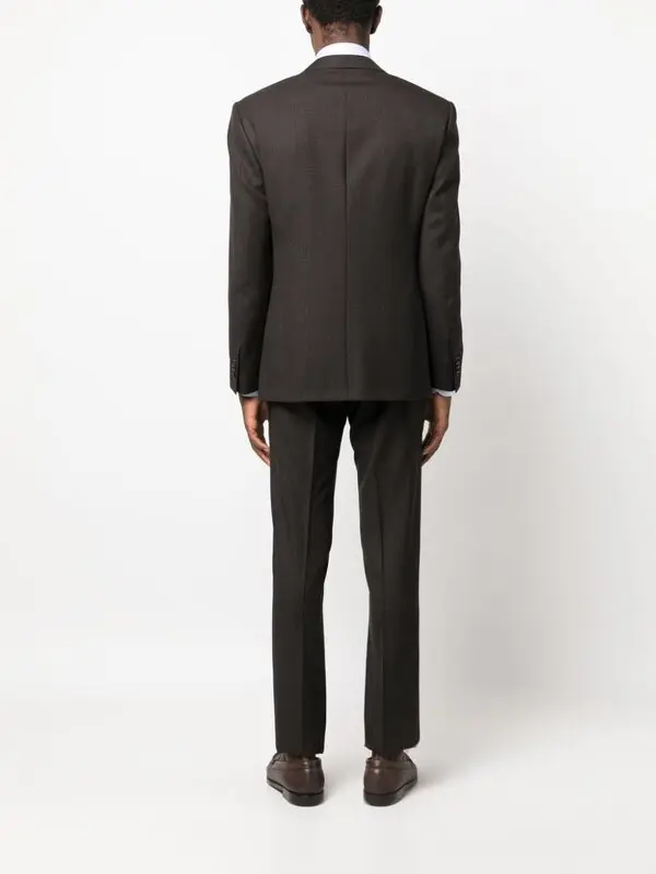 Corneliani Single-breasted Virgin Wool Suit - Brown