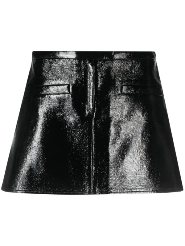 COURREGES Trapeze Vinyl Miniskirt - Black