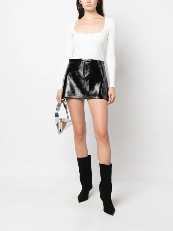 COURREGES Trapeze Vinyl Miniskirt - Black