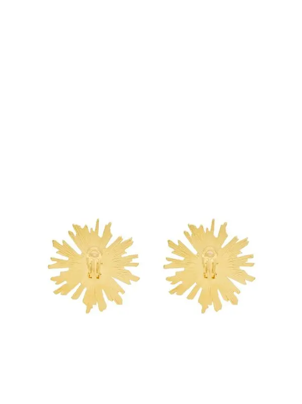 Saint Laurent Sunburst Jade Earrings