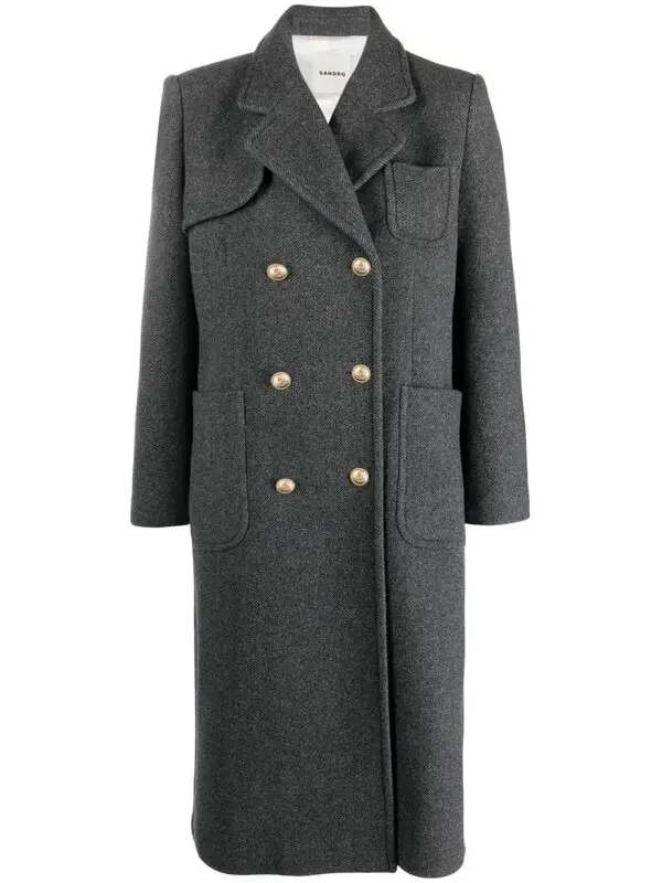 Sandro Double-breasted Midi Coat