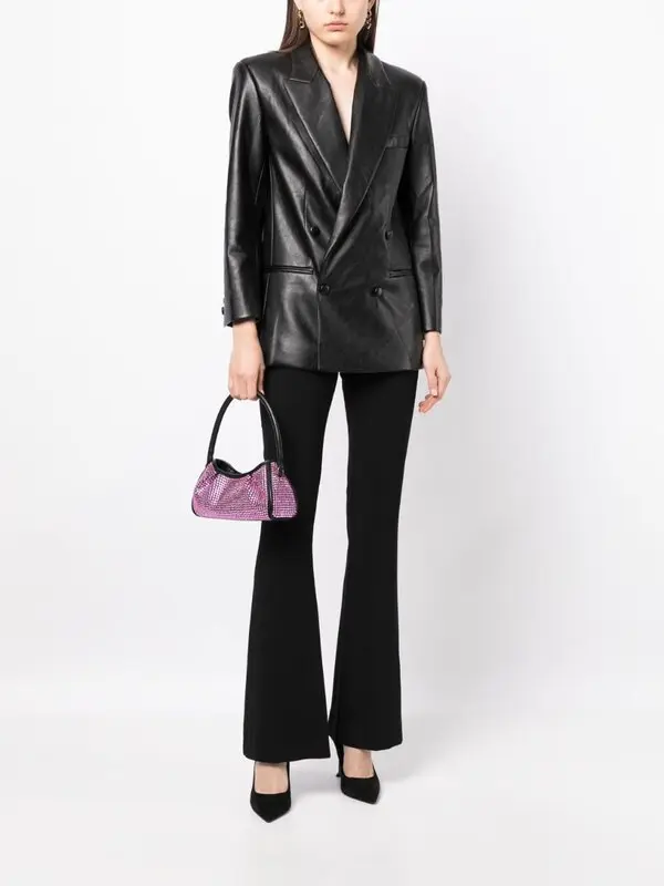 ANOUKI Double-breasted Faux-leather Blazer