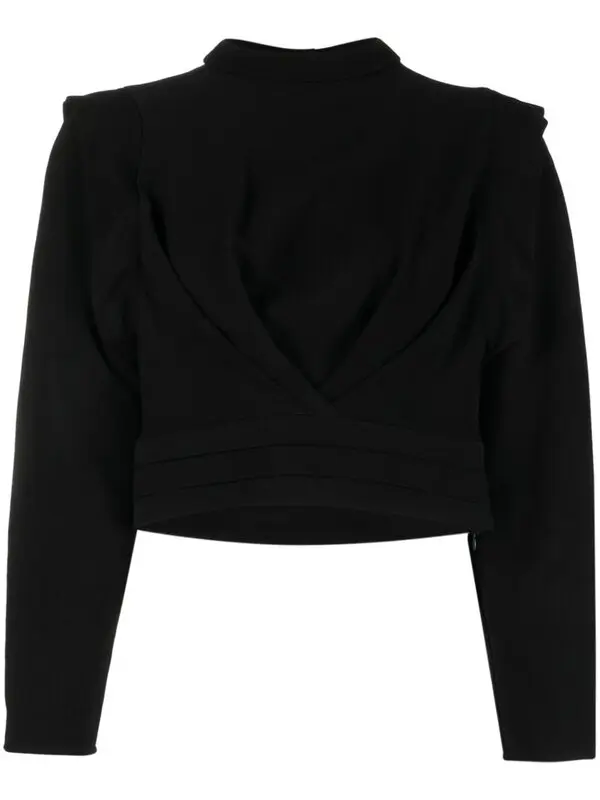 IRO PARIS Gathered V-back Cropped T-shirt - Black