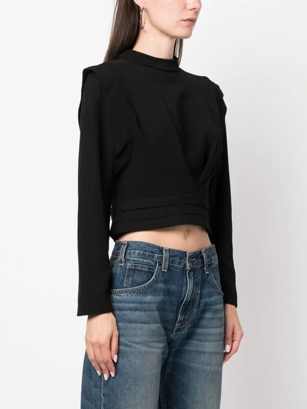 IRO PARIS Gathered V-back Cropped T-shirt