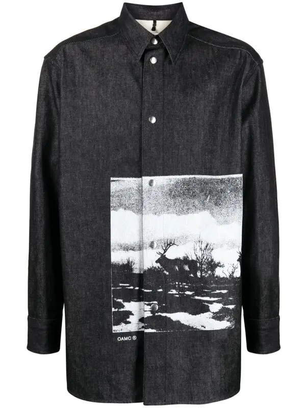 OAMC Graphic-print Cotton Shirt