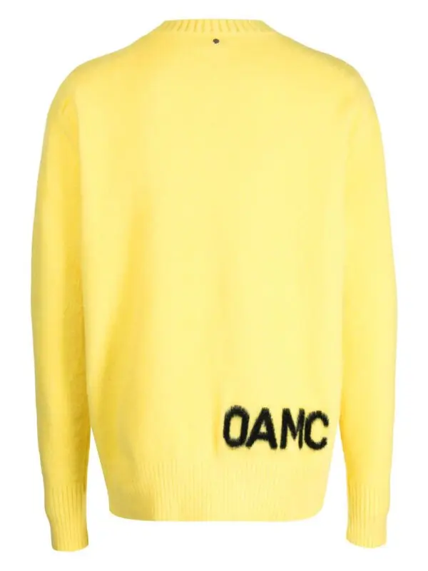 OAMC Logo-intarsia Wool Jumper - Yellow