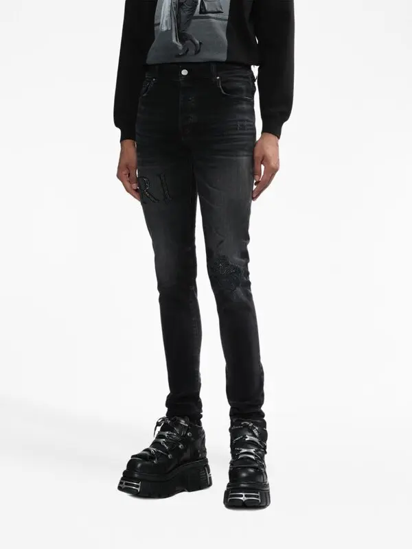Amiri Crystal-embellished Skinny Jeans