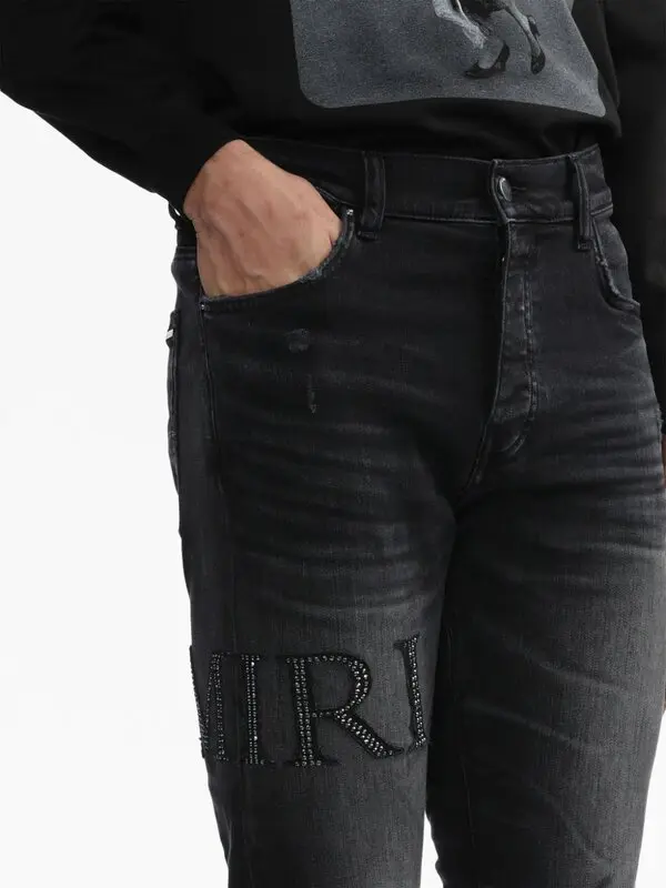 Amiri Crystal-embellished Skinny Jeans